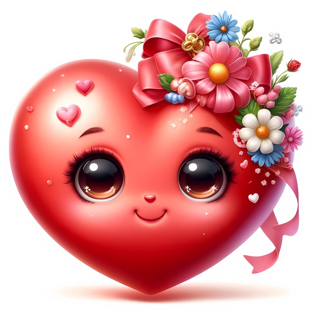 Cute Heart Clipart | 12 High-quality Jpgs | Adorable Cute Heart Clipart ...