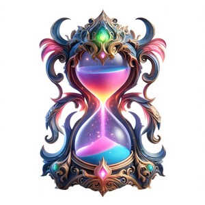 Magical Sand Timer Clipart | 10 High-quality Jpgs | Enchanted Hourglass ...