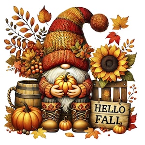 Fall Gnome Clipart | 11 High-quality Pngs | Cute Fall Gnome Bundle ...