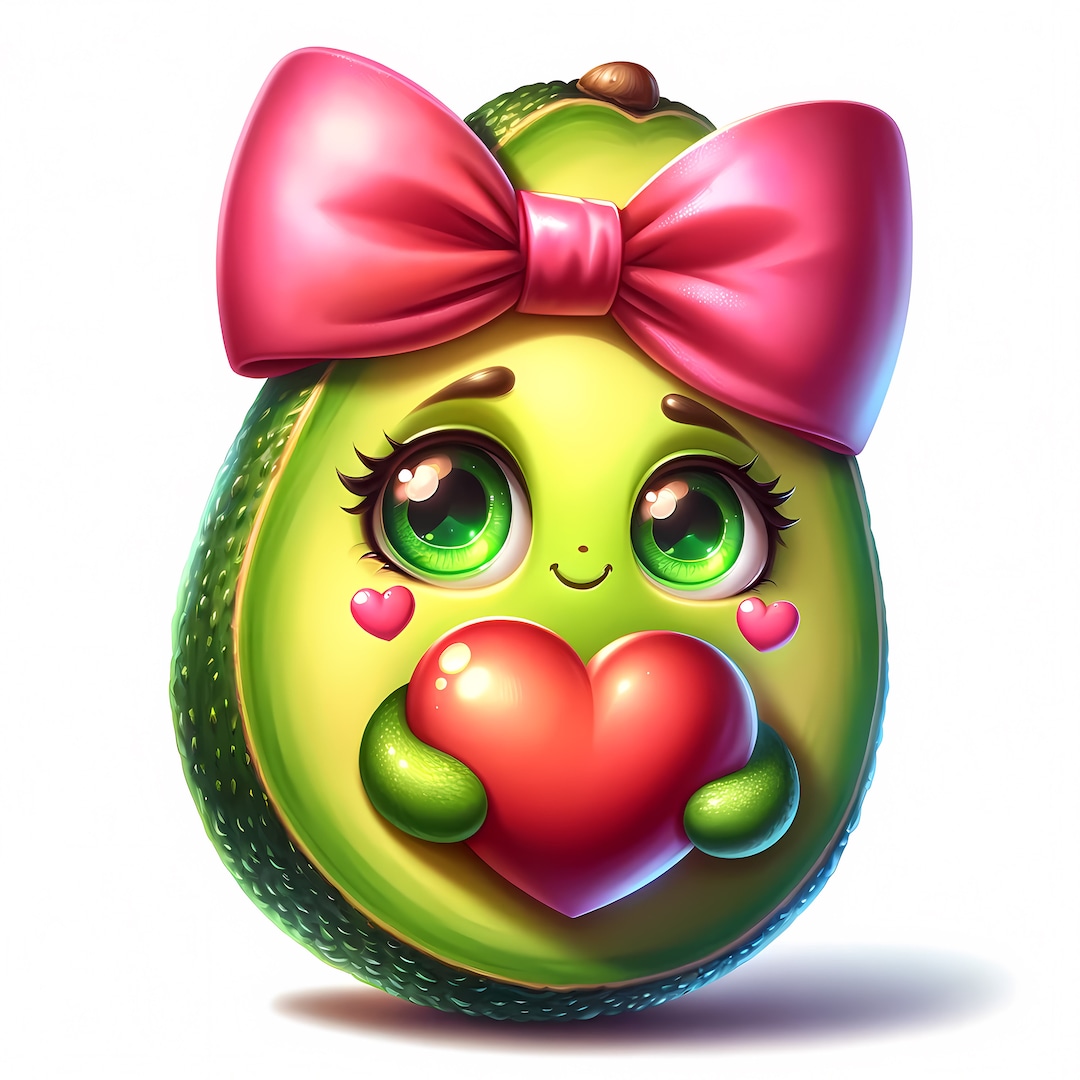 Cute Avocado Clipart Bundle - 12 High-quality Jpgs - Adorable Avocado ...
