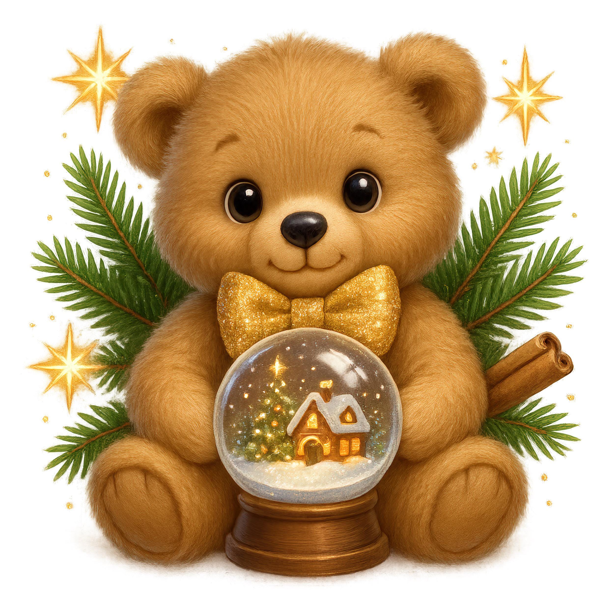 Christmas Teddy Bear Clipart Bundle: Festive Holiday PNG Set (digital ...