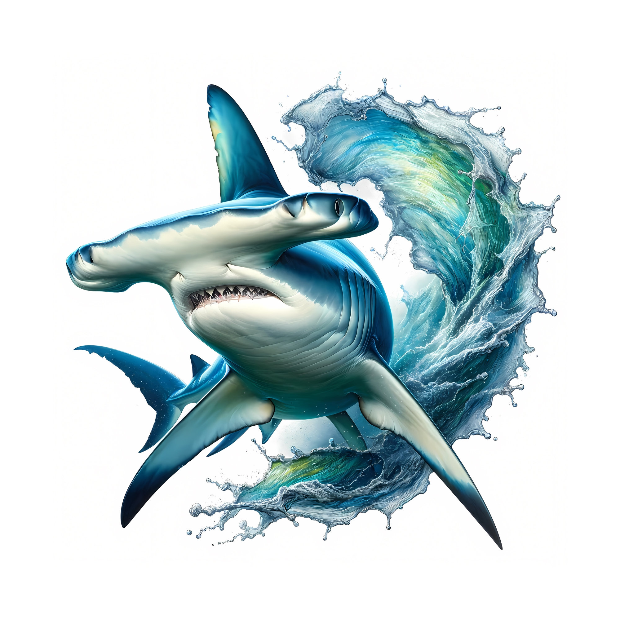 Hammerhead Shark Clipart Bundle 10 High-quality Jpgs Marine ...