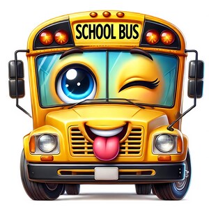 Cute School Bus Clipart | Kids Art, Teacher Printables (JPG Digital ...