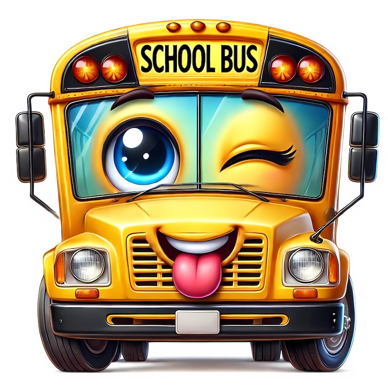 Cute School Bus Clipart | Kids Art, Teacher Printables (JPG Digital ...