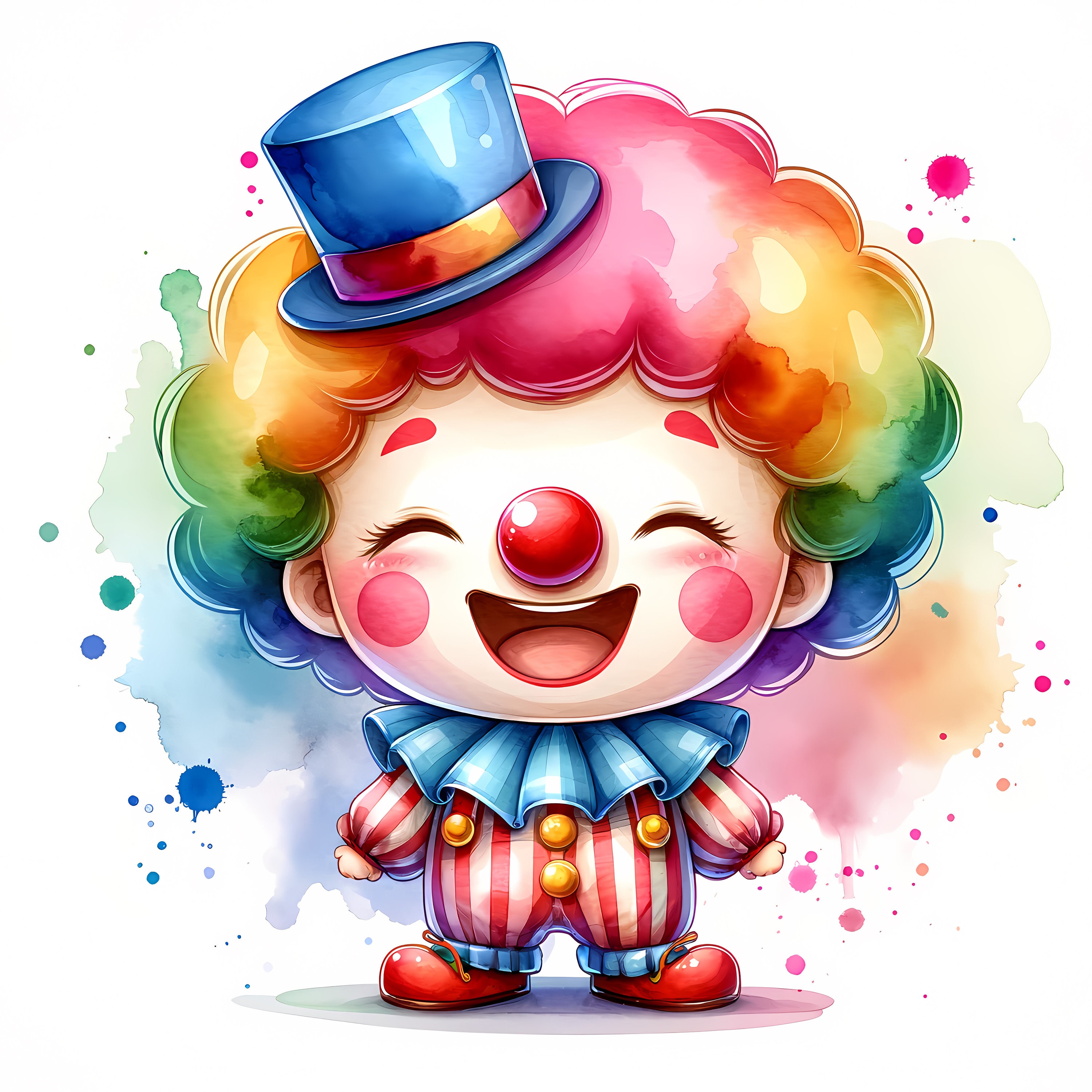 Cute Clown Clipart Bundle – Circus Art, High-quality Jpgs (digital ...