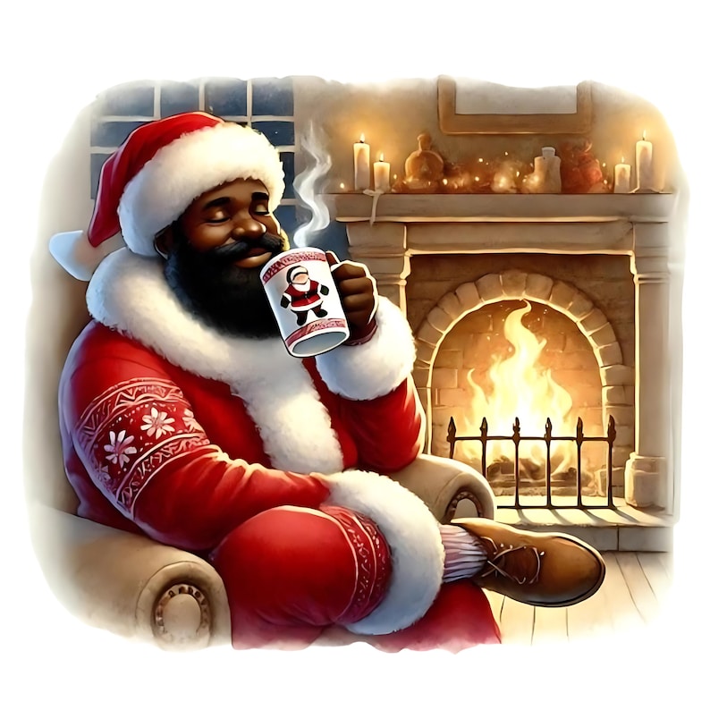 Festive Black Santa Clipart Bundle: Holiday Decor, Christmas African ...