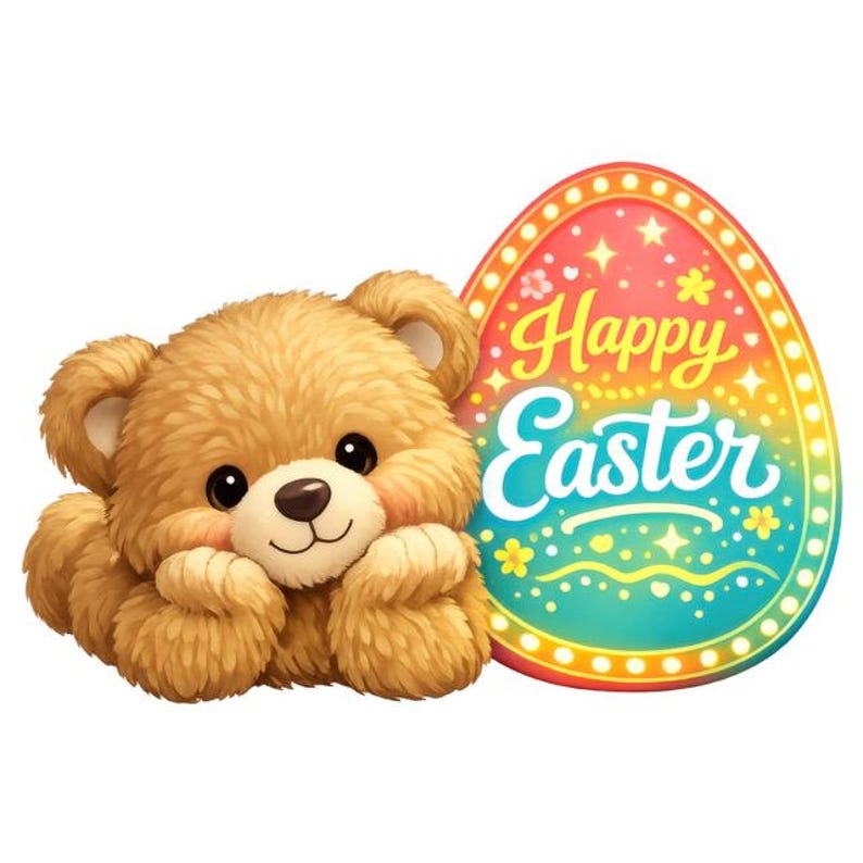 Easter Teddy Bear Clipart: Happy Easter Teddies Graphics, Digital ...