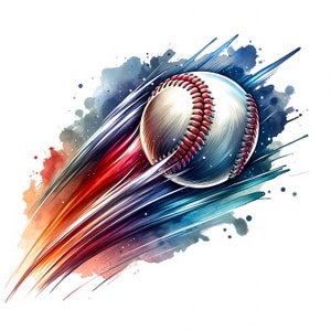 Colorful Softball Clipart | 10 High-quality Jpgs | Vibrant Softball ...