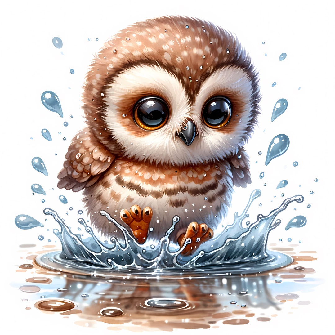 Cute Owl Clipart | 12 High-quality Jpgs | Whimsical Cute Owl Clipart ...