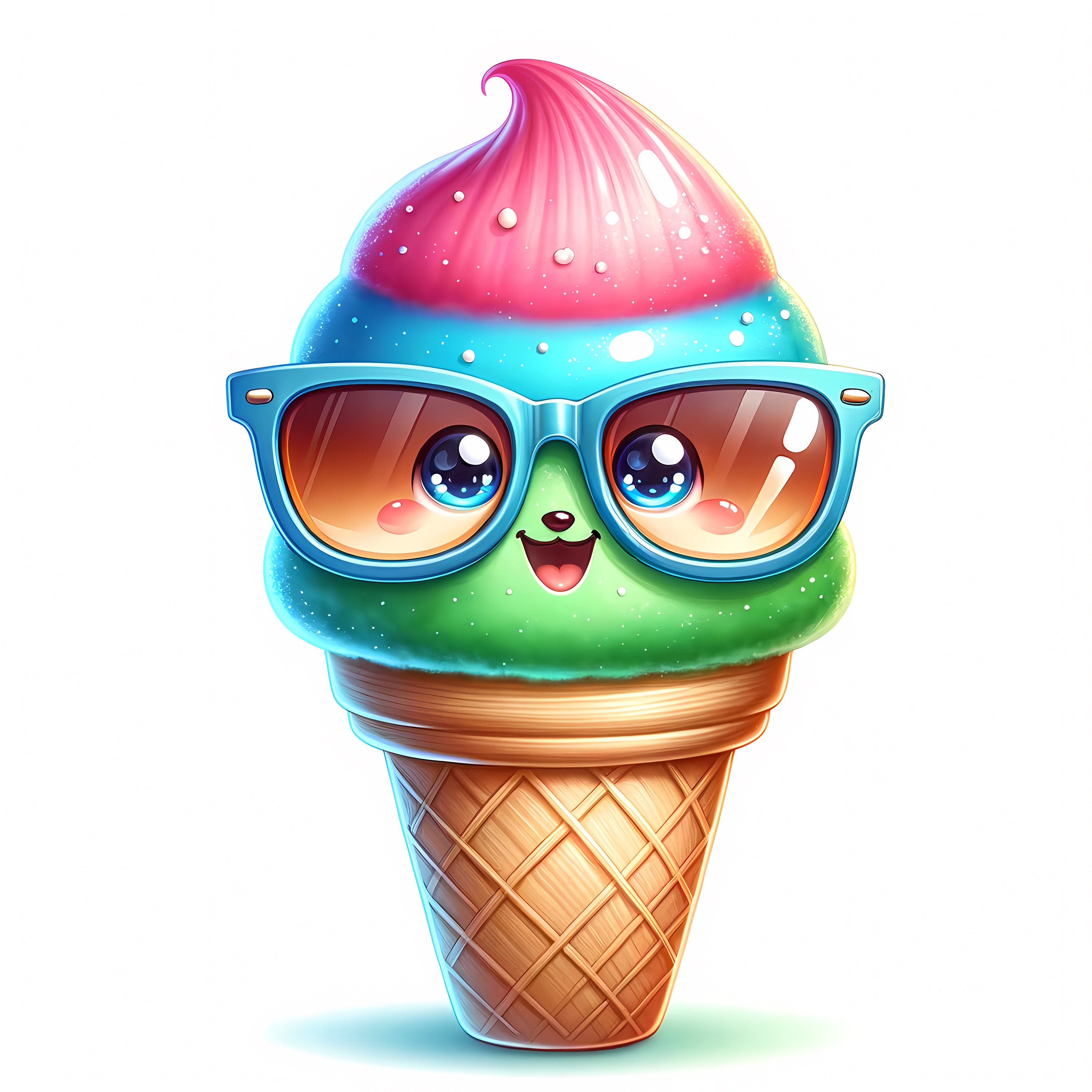 Cute Snow Cone Clipart 12 High-quality Jpgs Kawaii Snow Cone Clipart ...