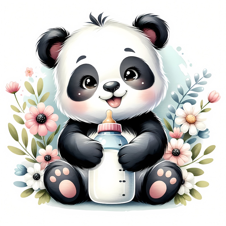 Baby Panda Clipart 12 High-quality Jpgs Baby Shower, Card Making ...