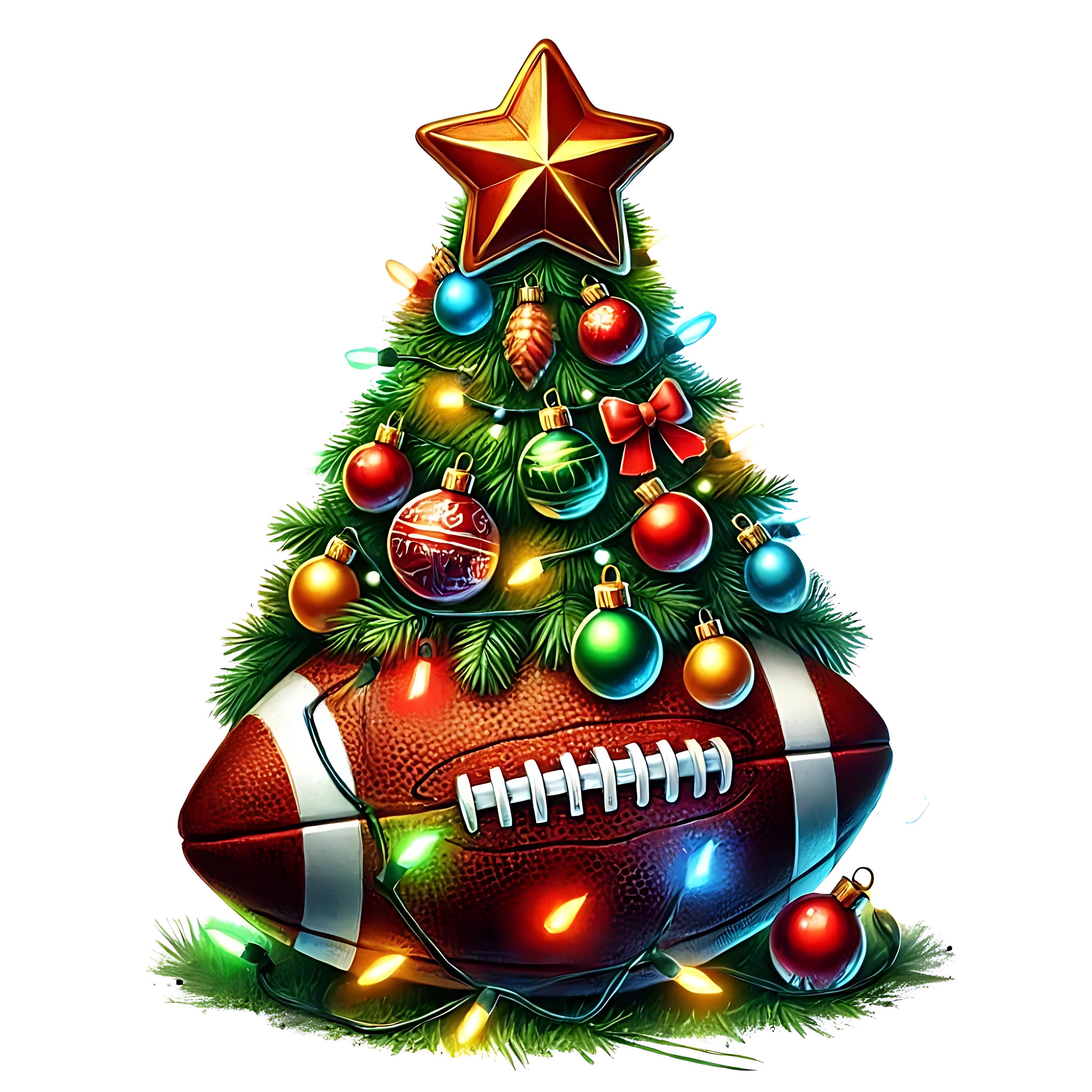Christmas Football Clipart: Festive Holiday Sport Art (11 JPG Digital ...