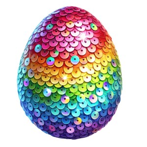 Cute Easter Egg Clipart | 12 High-quality Designs | Sequin Easter Egg ...