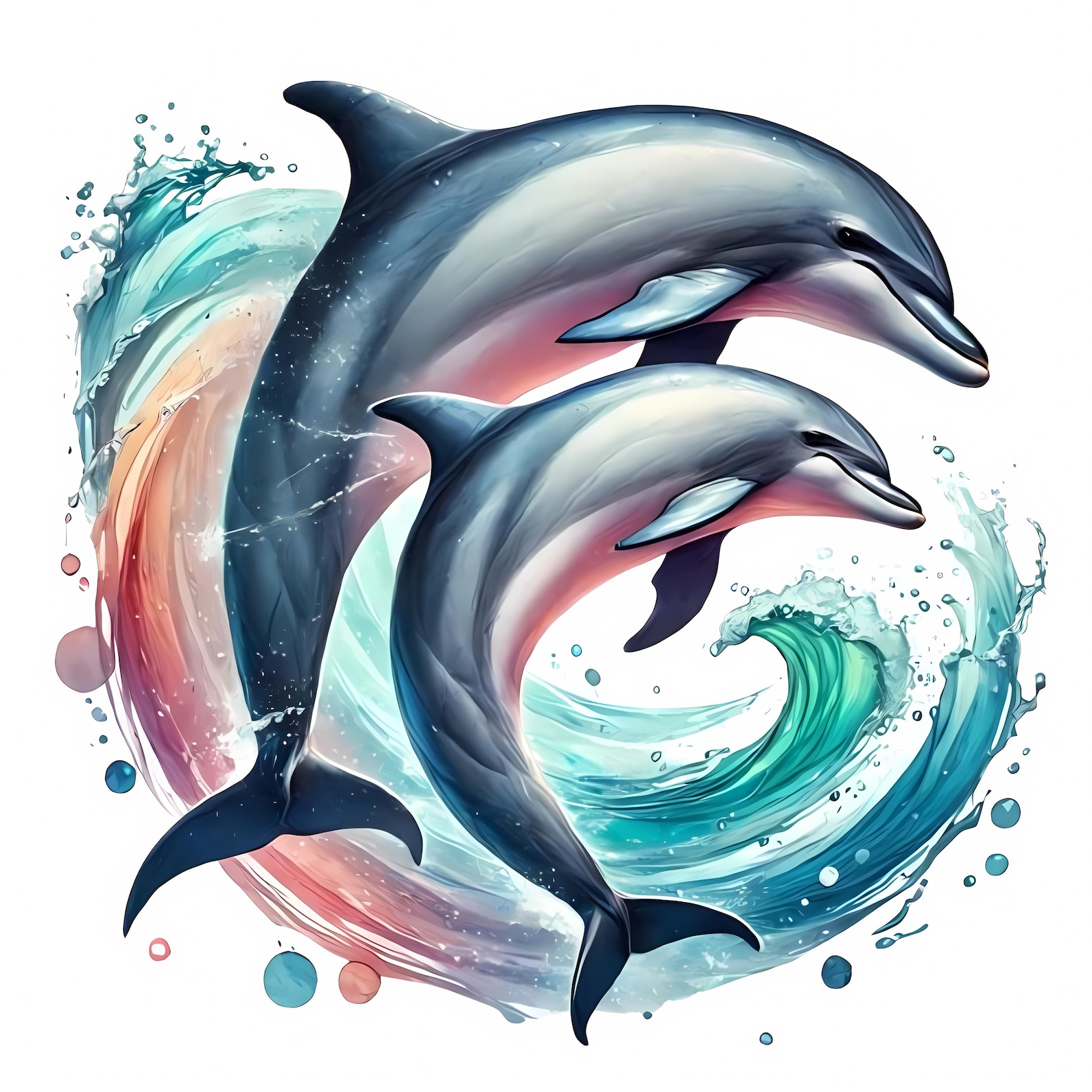 Playful Dolphin Clipart Bundle | Marine Animal Art (digital Download ...