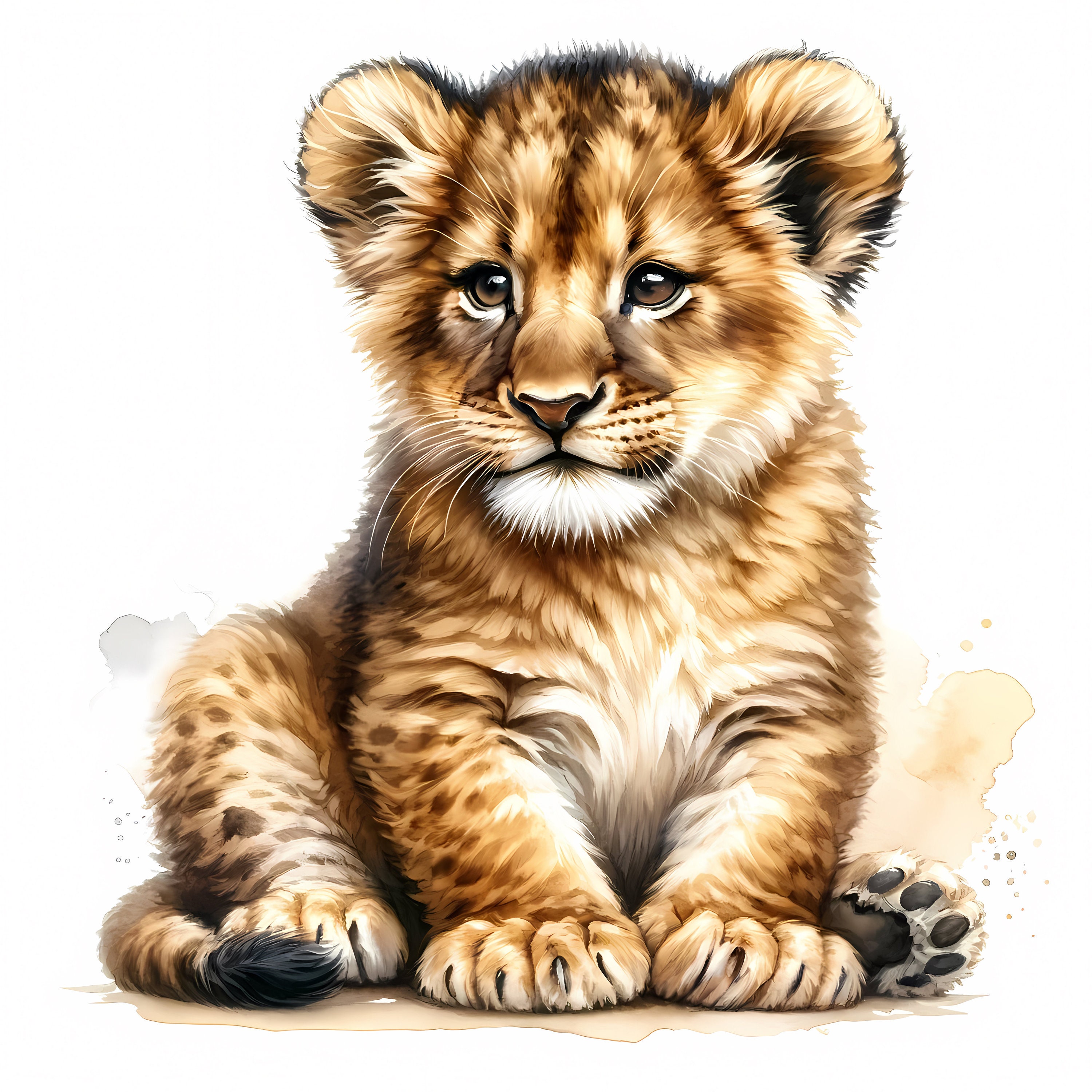 Lion Cub Clipart 10 High-quality Jpgs Cute Lion Cub Clipart Bundle ...