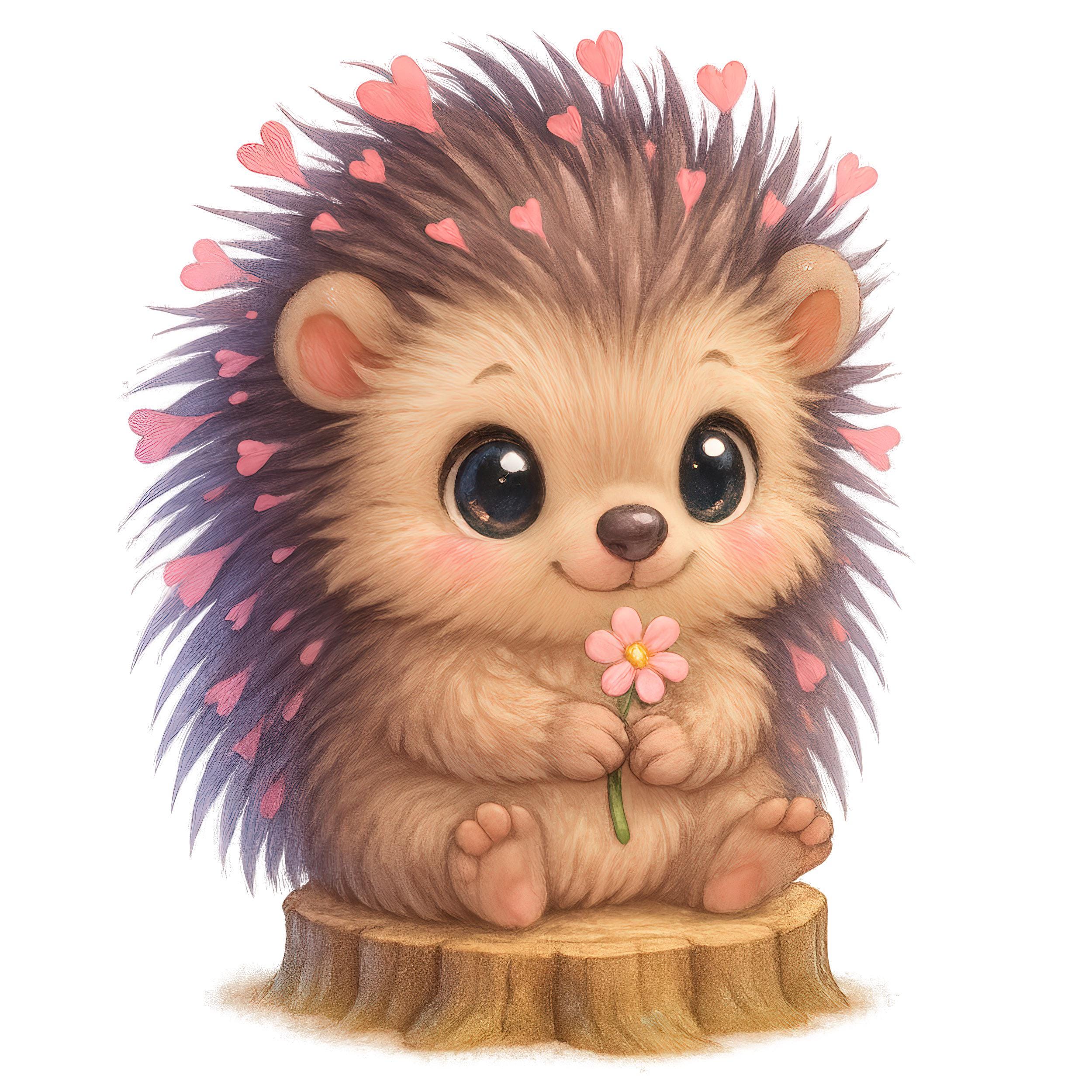 Cute Watercolor Hedgehog Clipart Bundle, PNG (digital Download) - Etsy