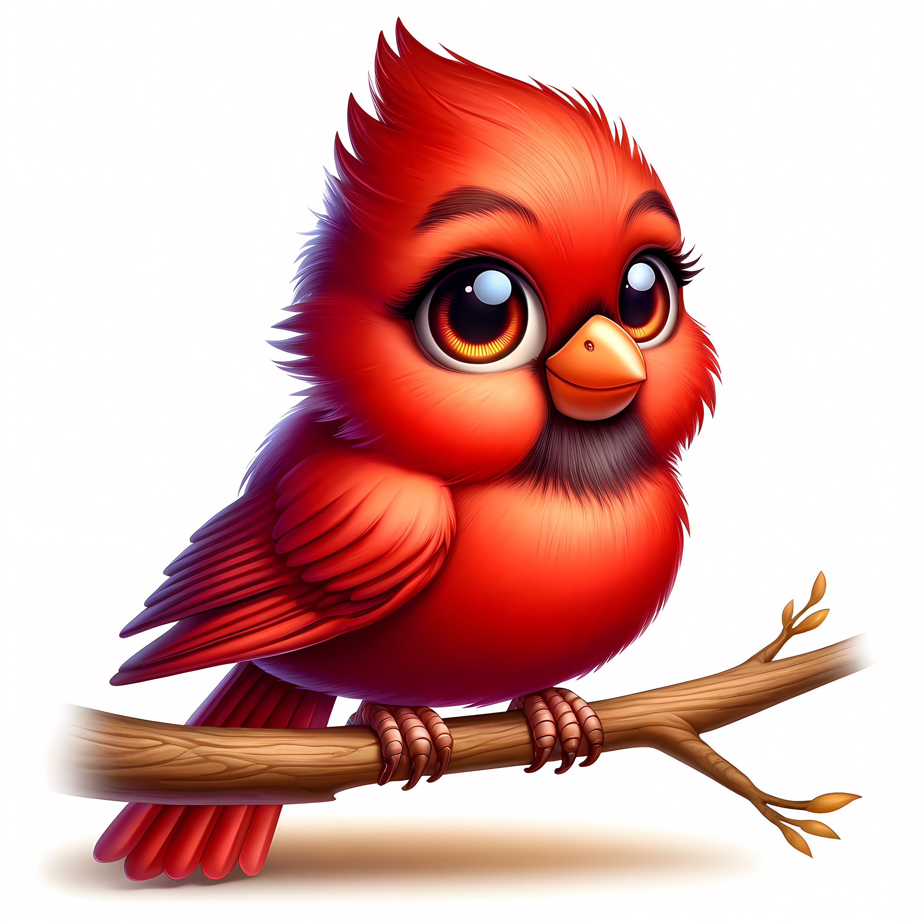 Cute Cardinal Clipart Bundle - 10 High-quality Jpgs - Adorable Cardinal ...