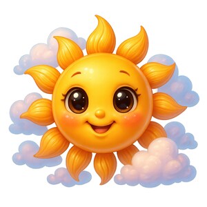 Cute Sun Clipart Bundle, Kawaii Summer PNG (digital Download) - Etsy