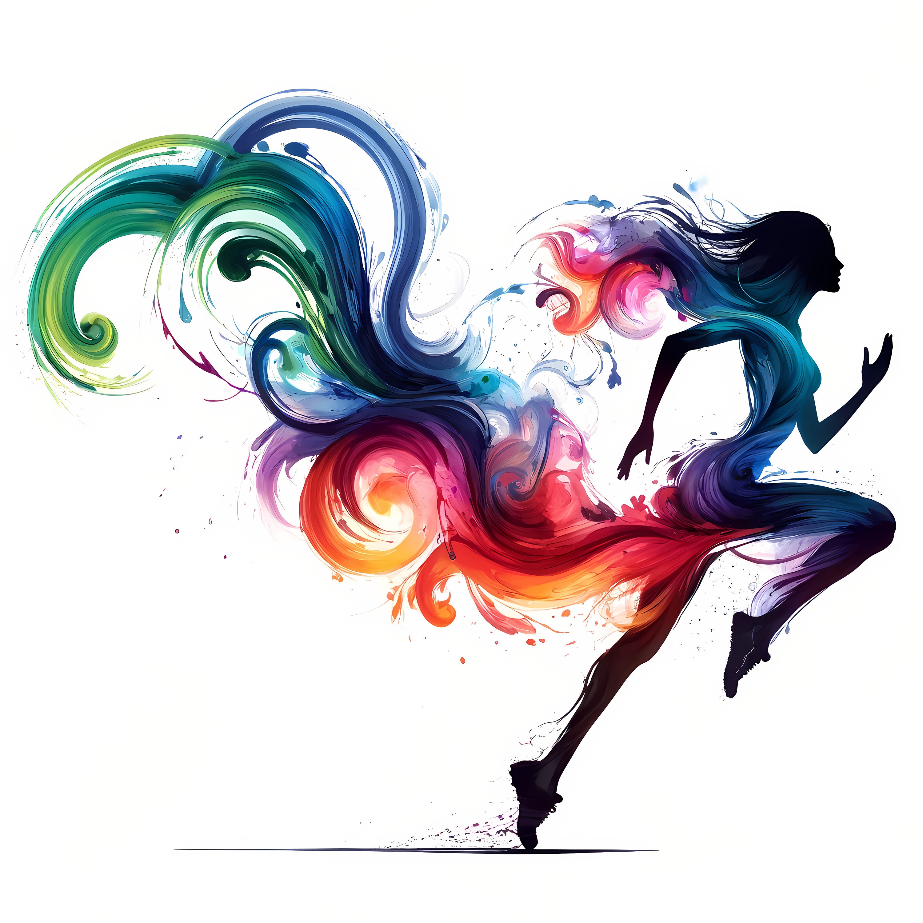 Running Woman Clipart 11 High-quality Jpgs Female Runner Clipart Bundle ...