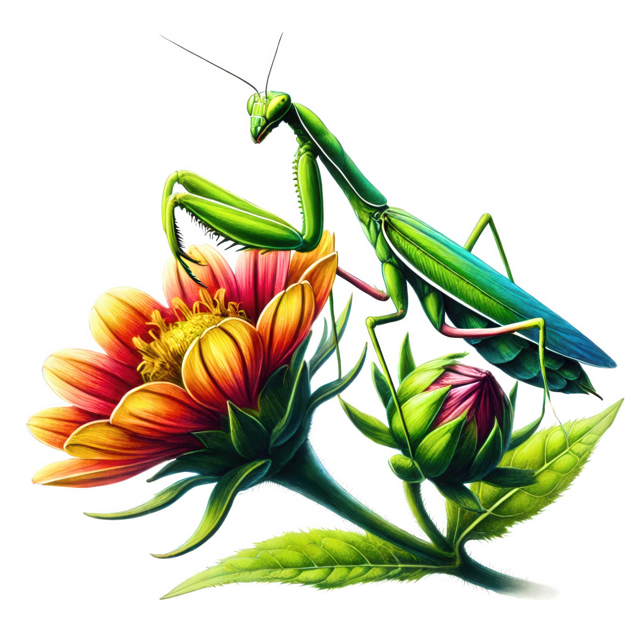 Praying Mantis Clipart | High-quality Green Bug Art (digital Download ...