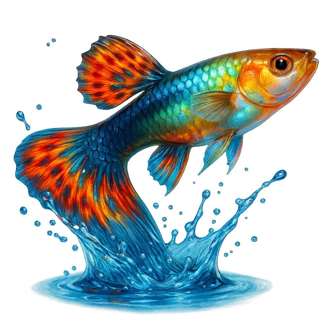 10 Cute Guppy Fish Clipart Bundle, Colorful Guppy PNG, Guppy Fish ...