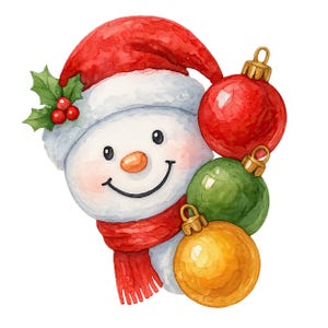 Peeking Snowman Clipart, Christmas PNG, Holiday Decor (digital Product ...
