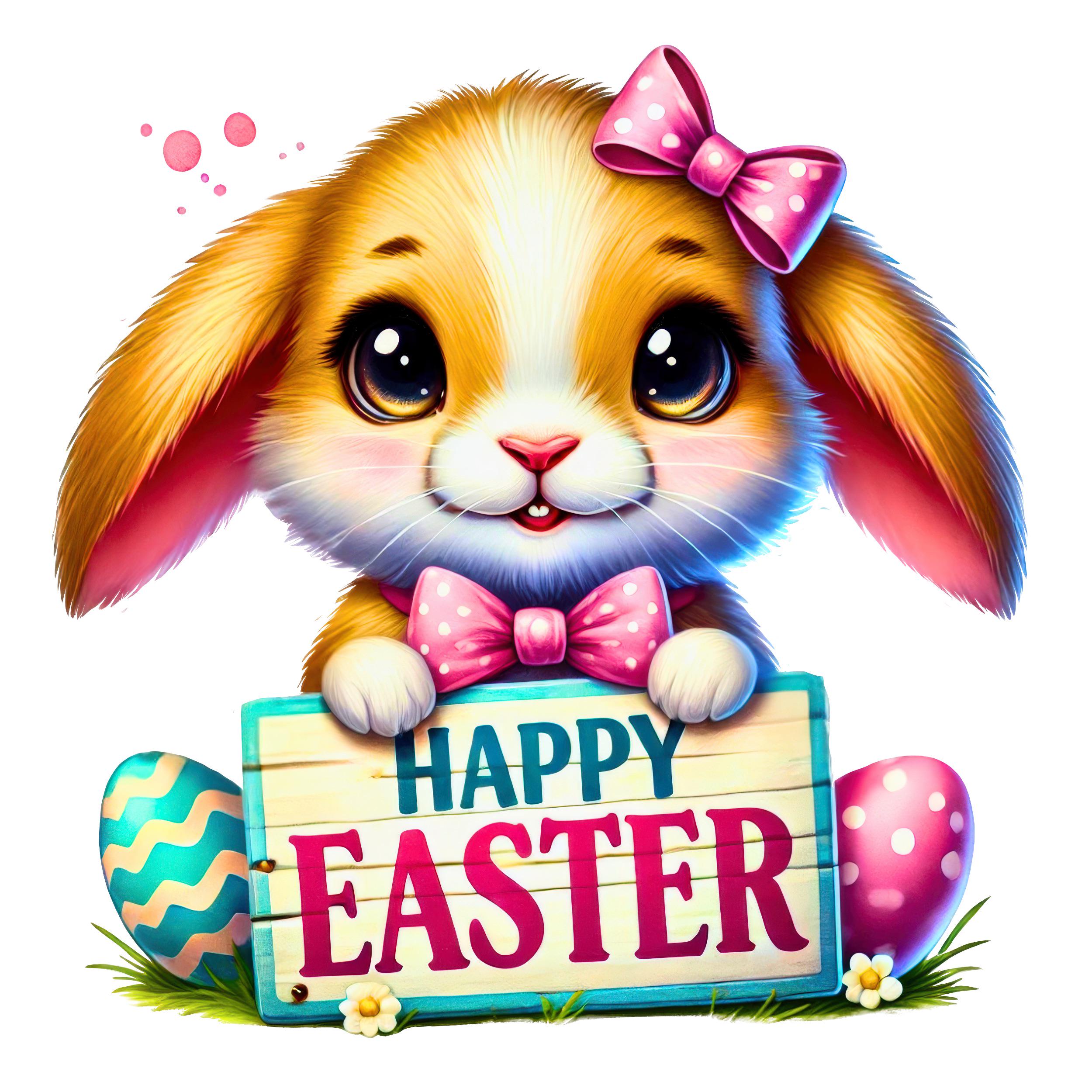 Happy Easter Bunny Clipart, Festive 12 PNG JPG (digital Download) - Etsy