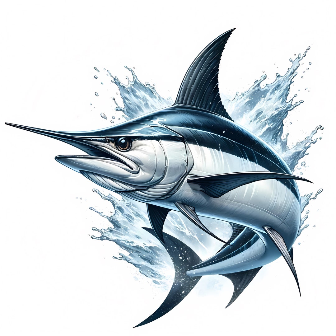 Swordfish Clipart Bundle 11 High-quality Jpgs Tropical Swordfish Clipart Wall Art Marine Life ...