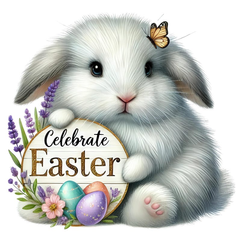 Easter Bunny Clipart Bundle, Holiday Art, Commercial Use (digital ...