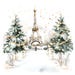 Christmas in France Clipart, French Christmas Holiday Scene, Digital ...