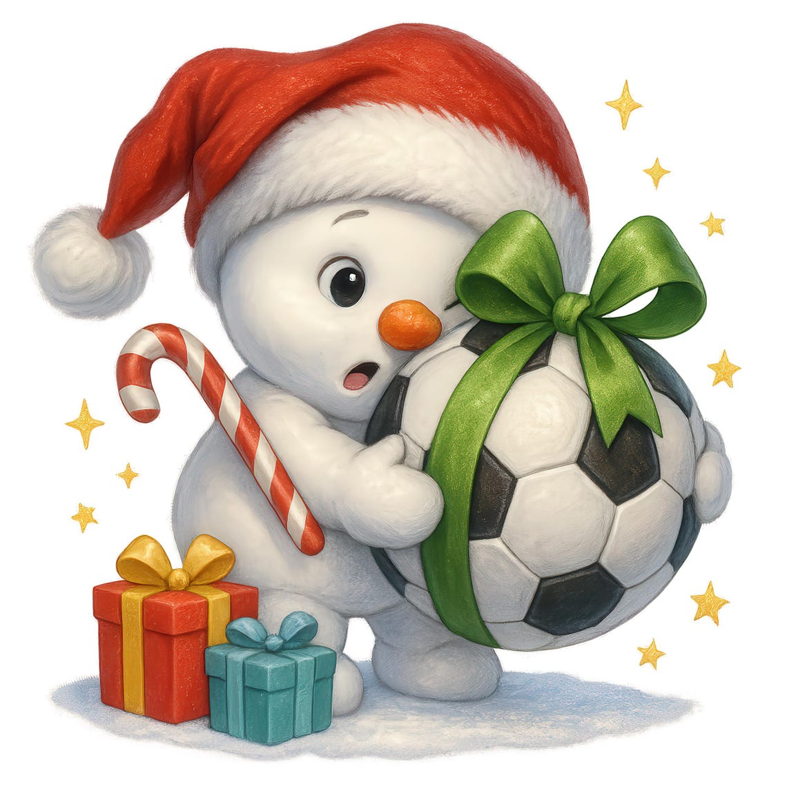 Soccer Snowman Christmas Clipart: Holiday PNG Design (digital Download ...