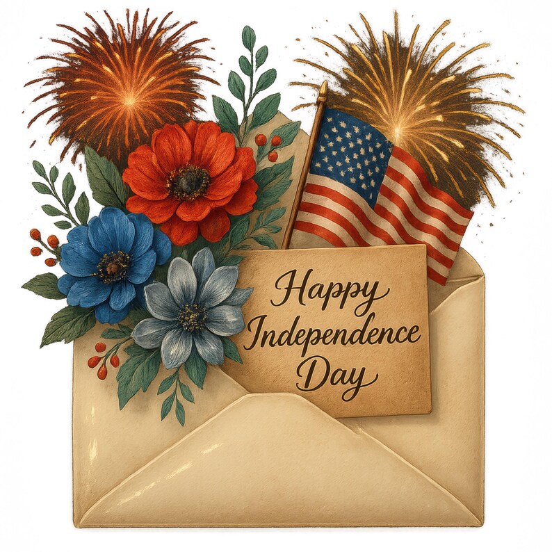 10 4th of July Clipart Bundle: Patriotic Envelope Designs (commercial ...