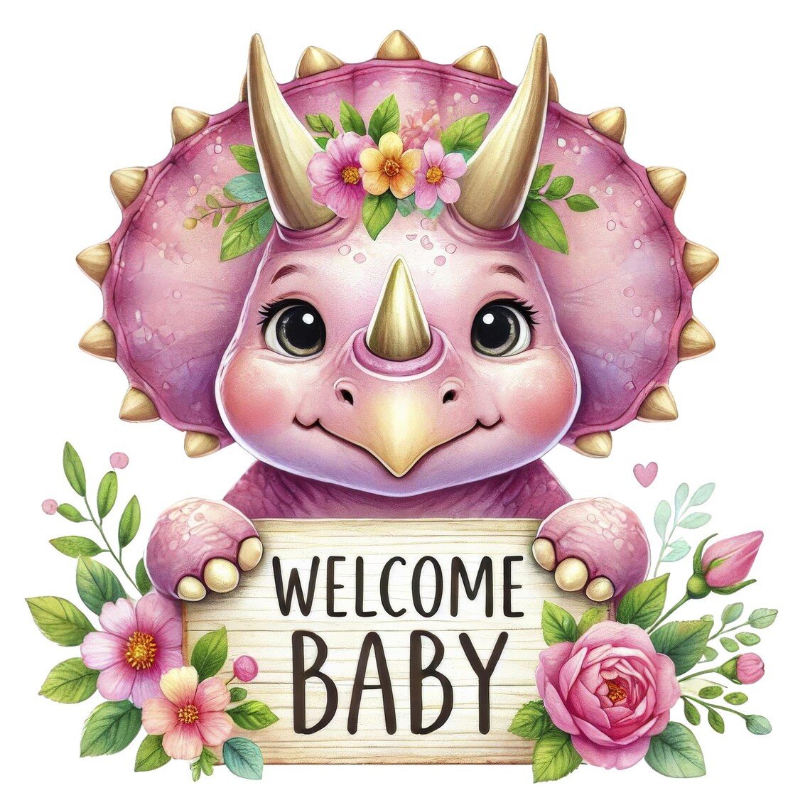 Baby Dinosaur Clipart Bundle, Nursery Decor ( 11 PNG/JPG Digital ...