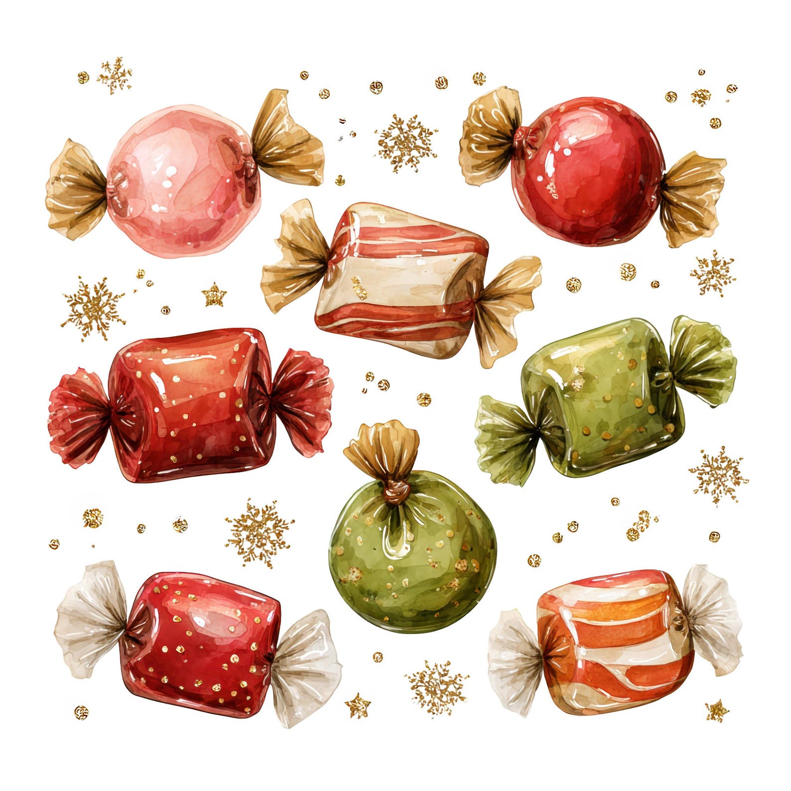 Christmas Candies Clipart | Festive Holiday Treat Graphics | Digital ...