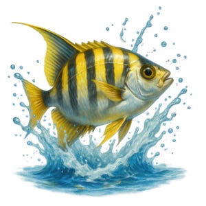 Angelfish Clipart Bundle: Tropical Fish Graphics, Digital Download, PNG ...