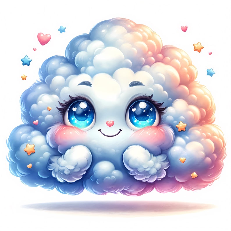 Cute Cloud Clipart 12 High-quality Jpgs Charming Cute Cloud Clipart ...