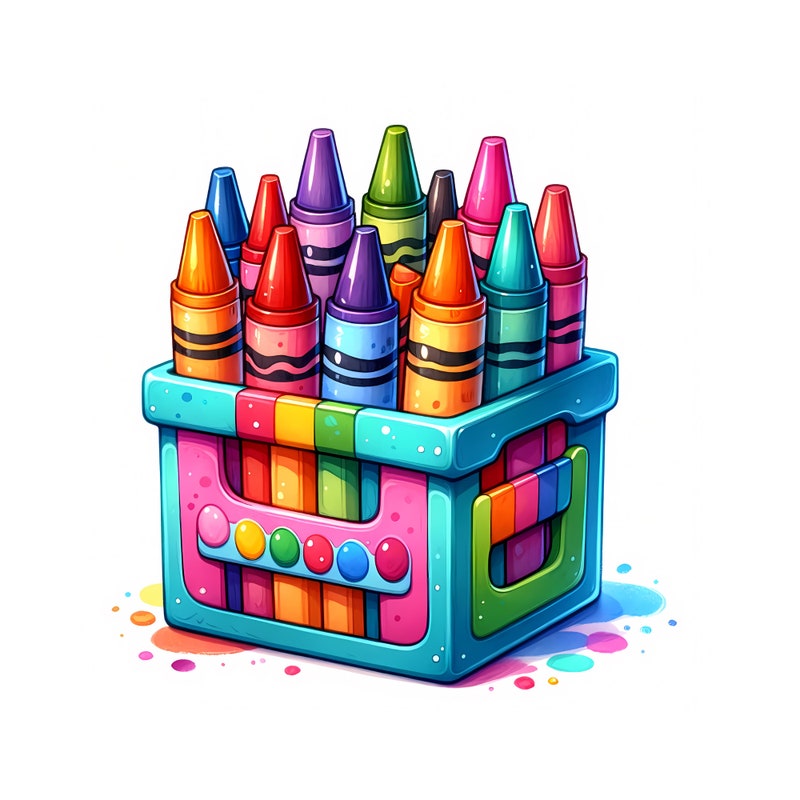 Crayon Box Clipart - Etsy