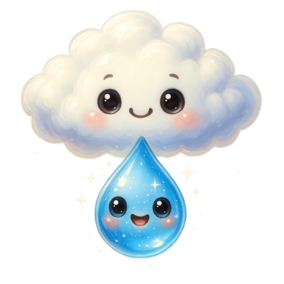 Cute Raindrop Watercolor Clipart, Nursery Art (PNG Digital Download) - Etsy