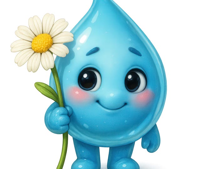 Cute Raindrop Character Clipart Set, Whimsical Water Drops, Digital ...