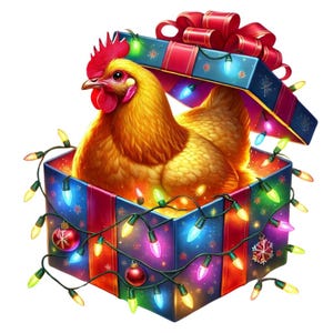 Christmas Chicken Clipart | 11 High-quality Pngs | Festive Christmas ...