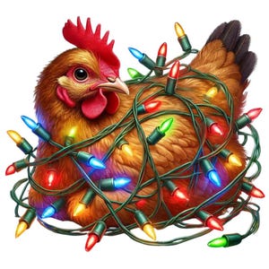Christmas Chicken Clipart | 11 High-quality Pngs | Festive Christmas ...