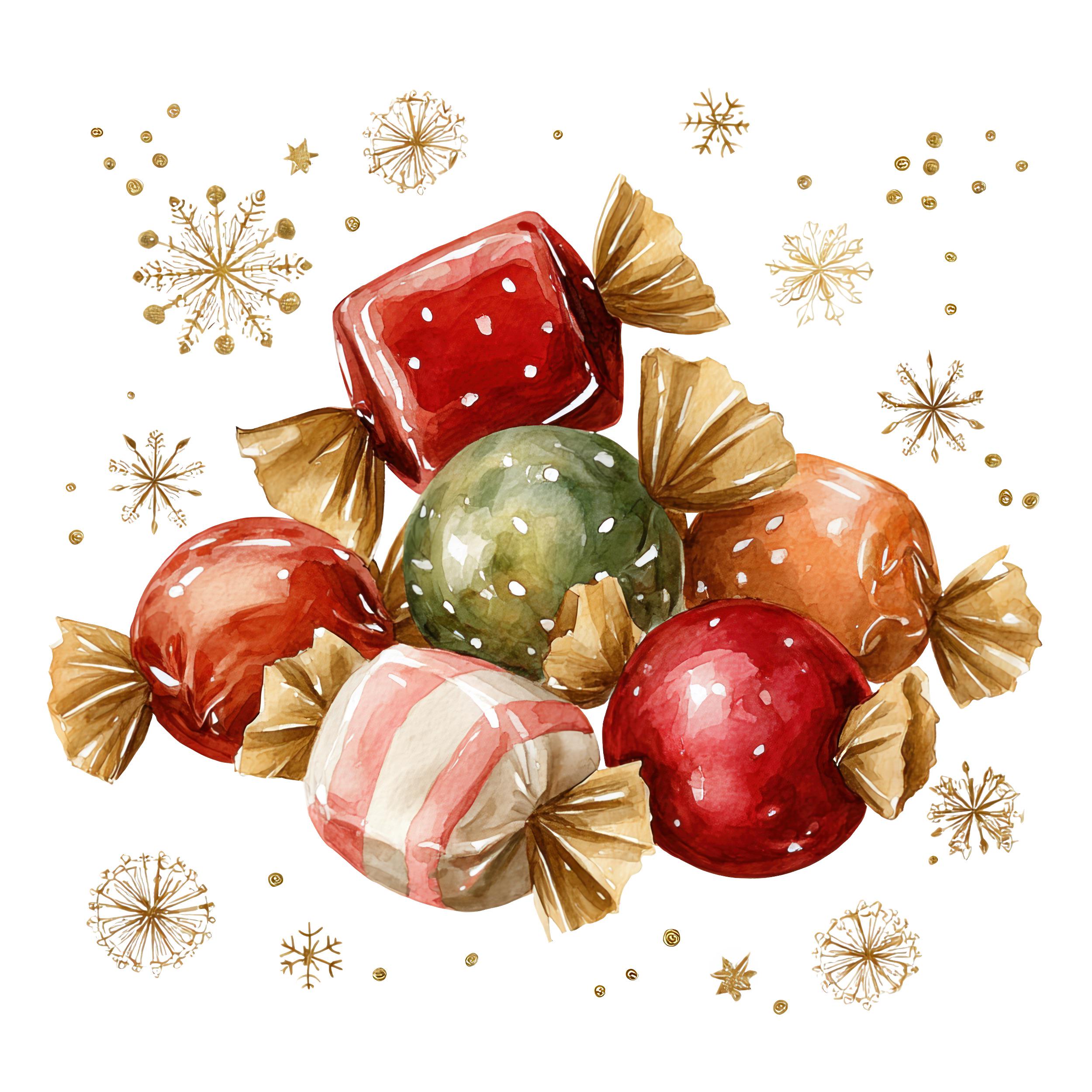 Christmas Candies Clipart | Festive Holiday Treat Graphics | Digital ...