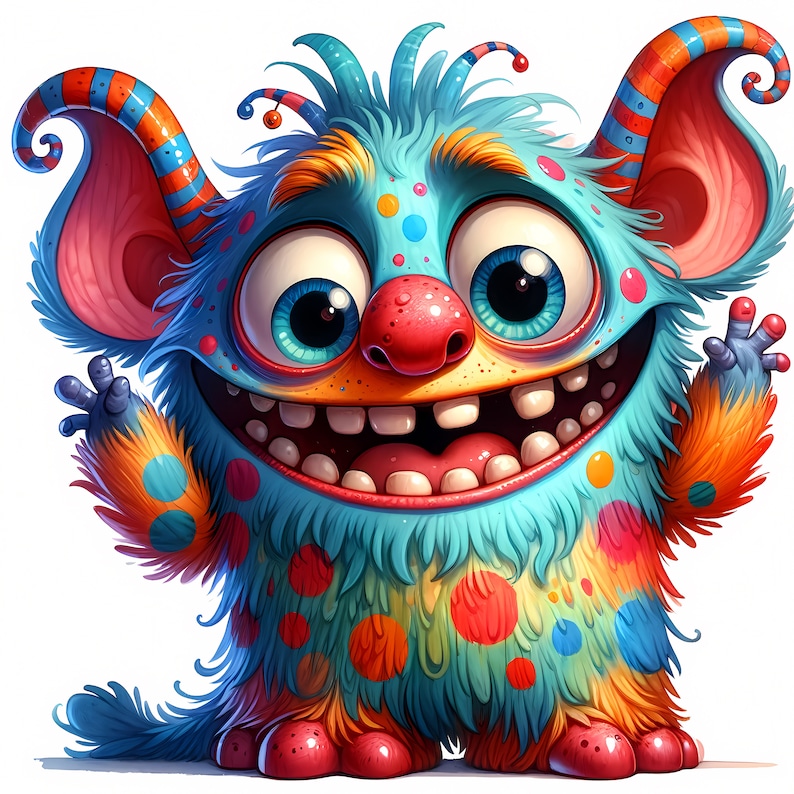 Cute Monster Clipart 10 High-quality Jpgs Adorable Monster Clipart ...