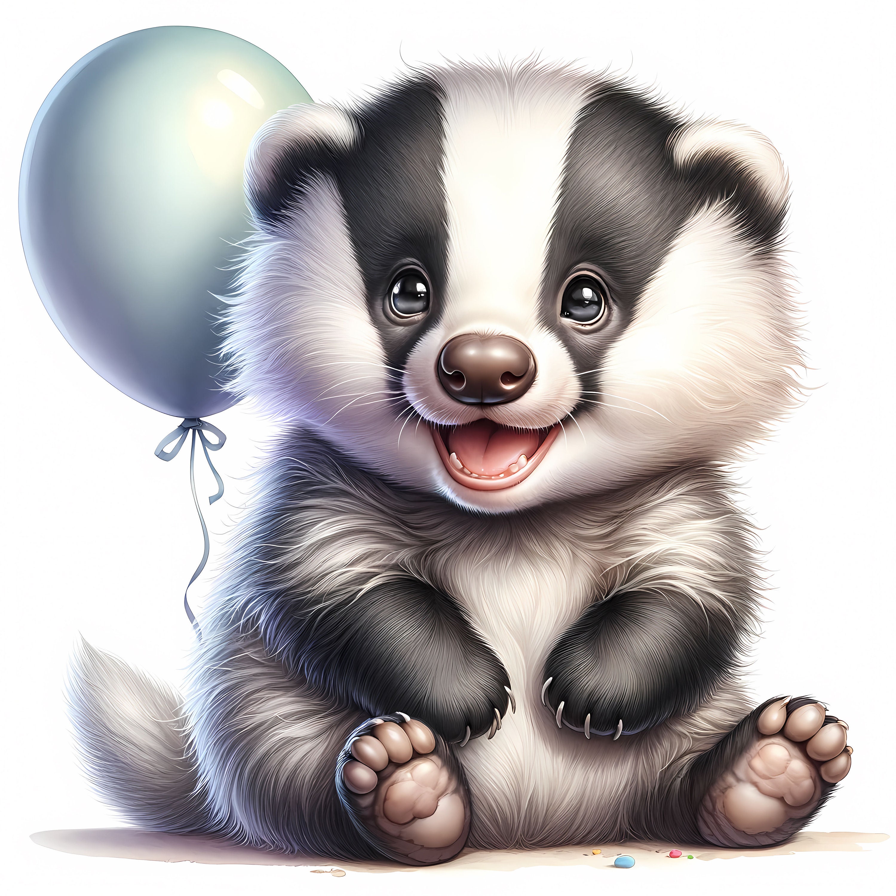 Cute Badger Clipart | 12 High-quality Jpgs | Adorable Cute Badger ...