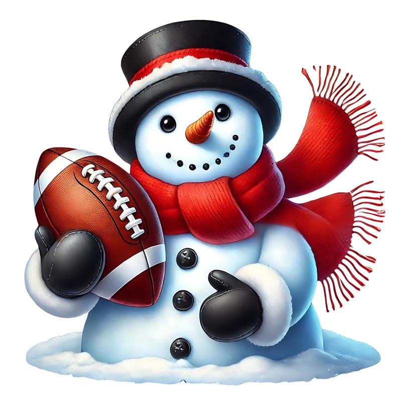 Christmas Football Clipart: Festive Holiday Sport Art (11 JPG Digital ...