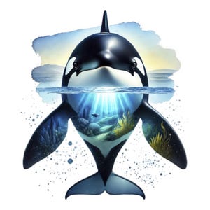 Orca Clipart Bundle | Majestic Ocean PNG Graphics (digital Download ...