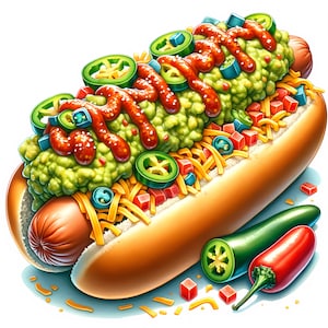 Hot Dog Clipart - 10 High-quality Jpgs - Hotdog Sandwich Clipart Bundle ...