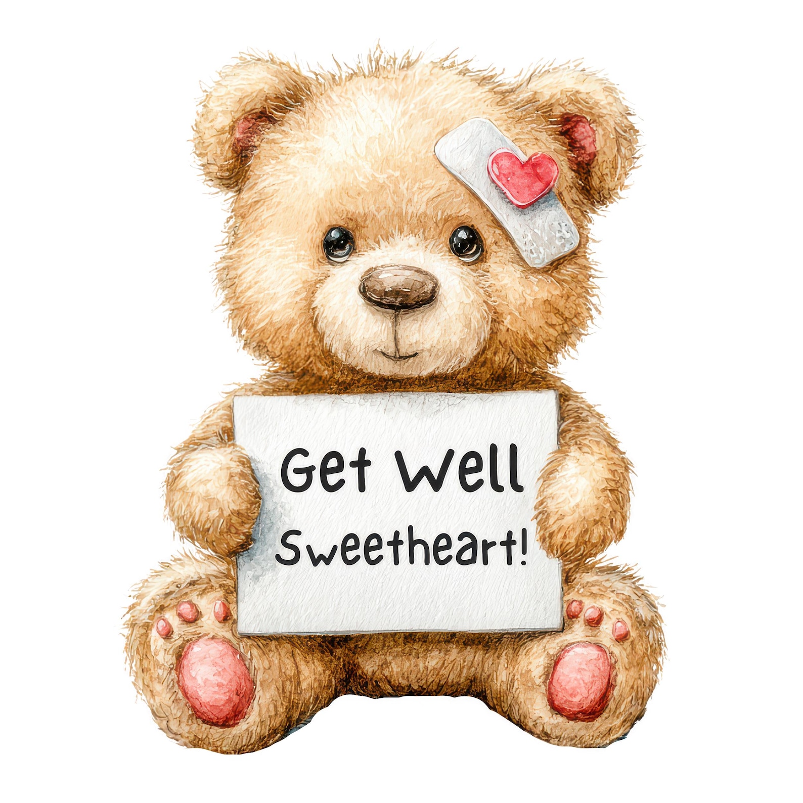Get Well Soon Teddy Bear Clipart: Sick Bear Graphics (digital Download ...