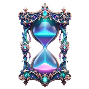 Magical Sand Timer Clipart | 10 High-quality Jpgs | Enchanted Hourglass ...