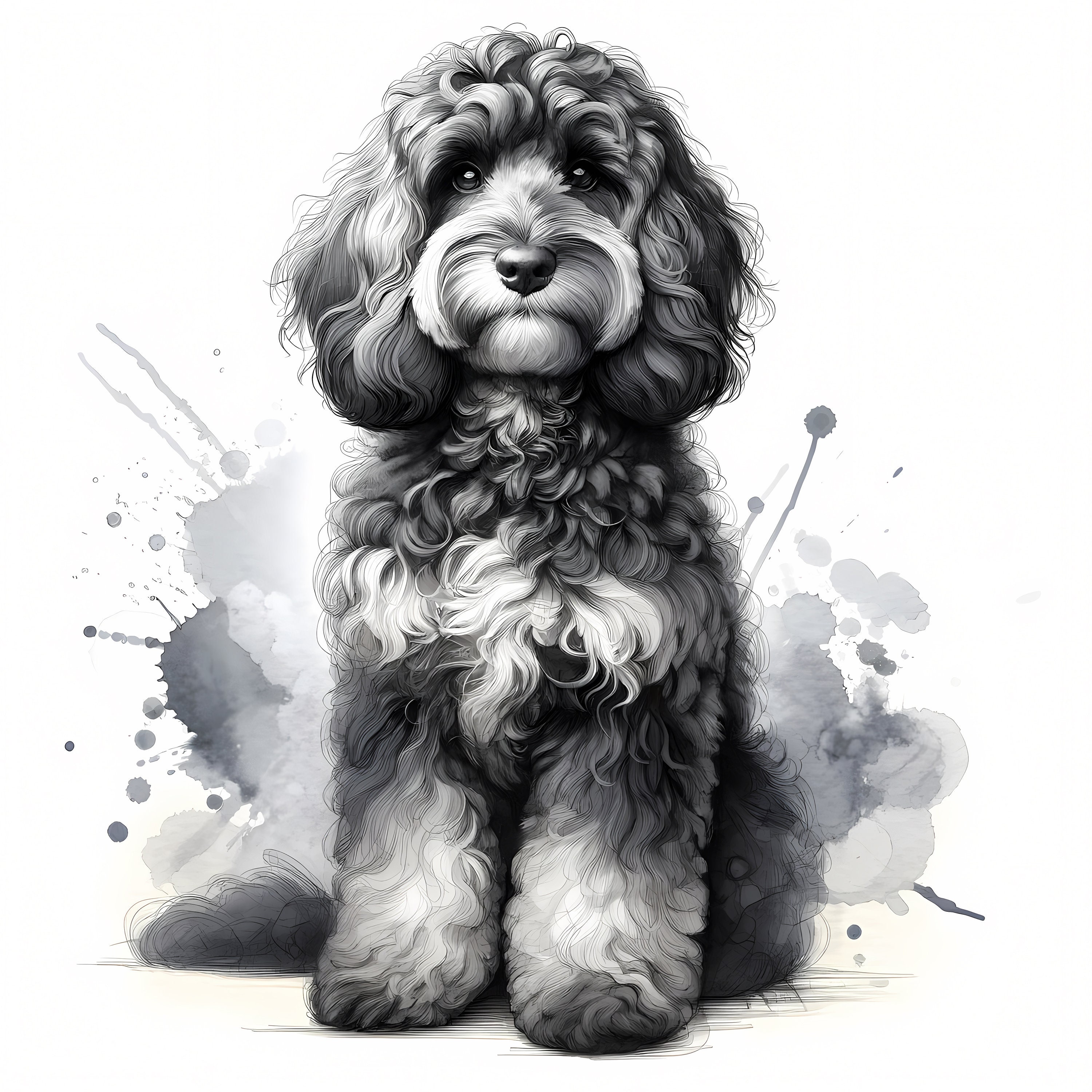 Black and Grey Cockapoo Clipart 11 High-quality Jpgs Digital Download ...